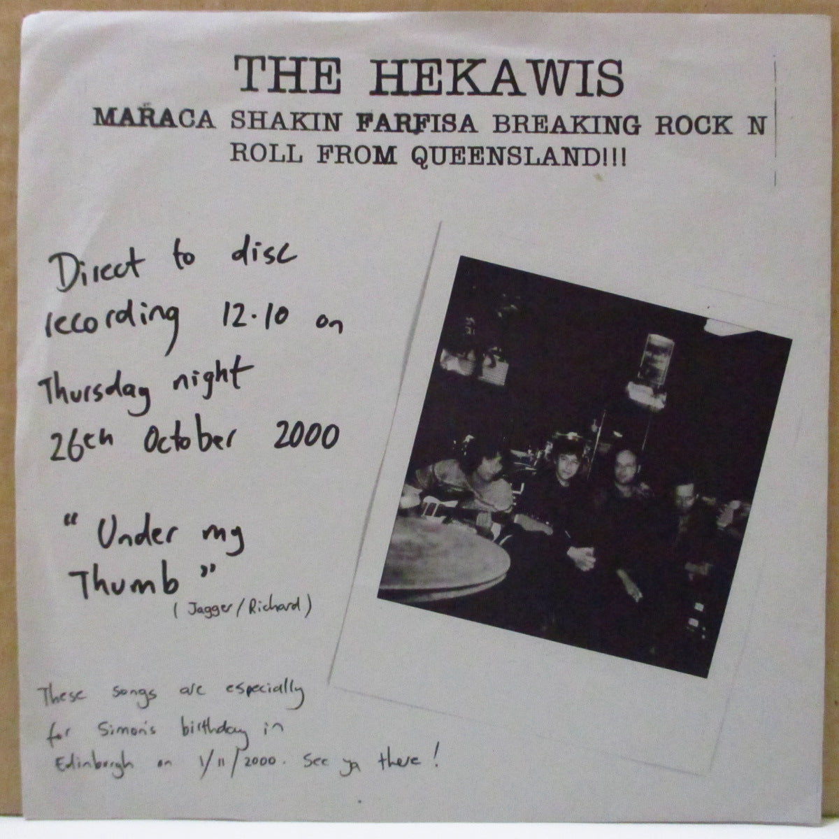 HEKAWIS, THE / SHUTDOWN 66 (ヘカウィス/シャットダウン66) - Under My Thumb (OZ '00